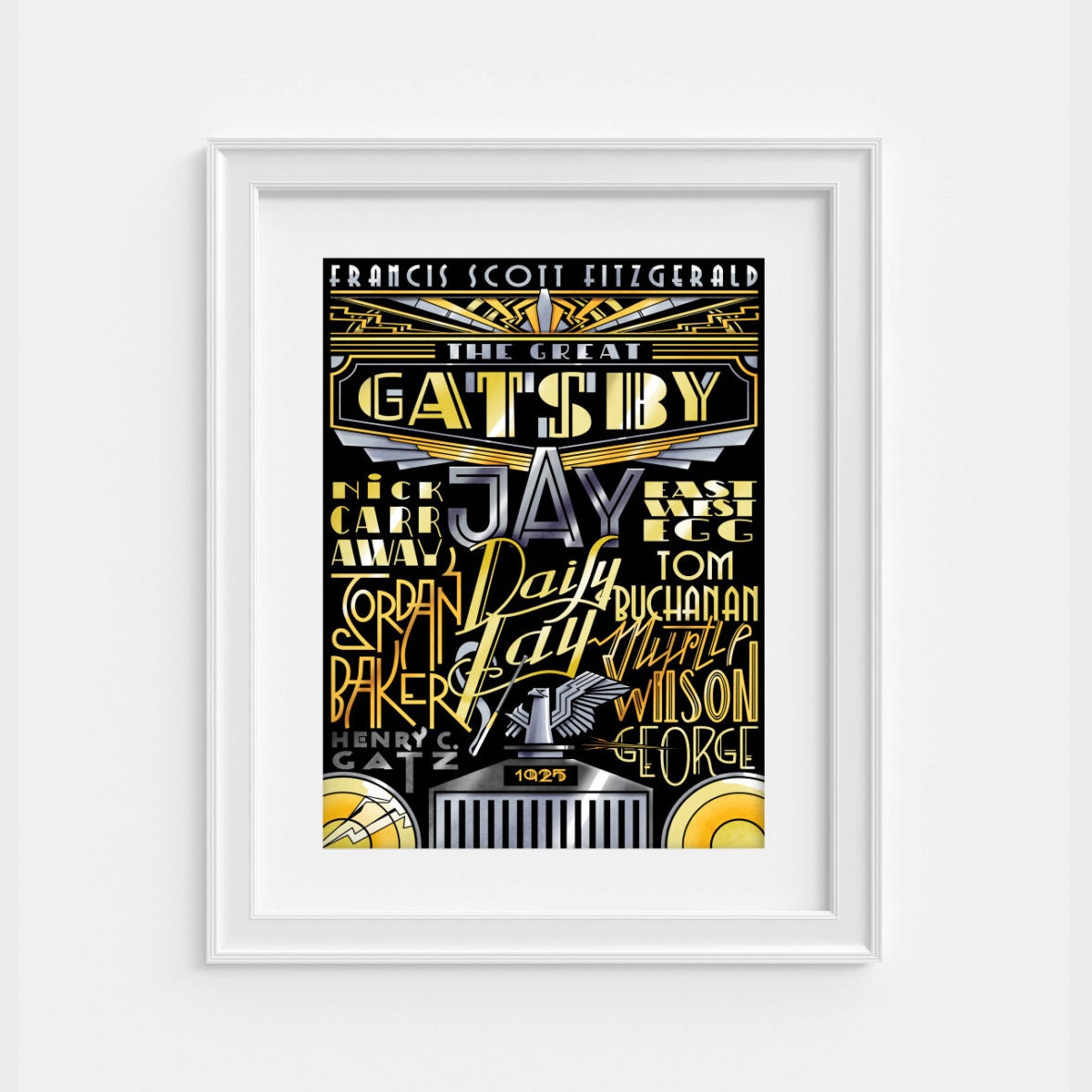 The Great Gatsby Poster Dedicated to the Novel by Francis - Etsy