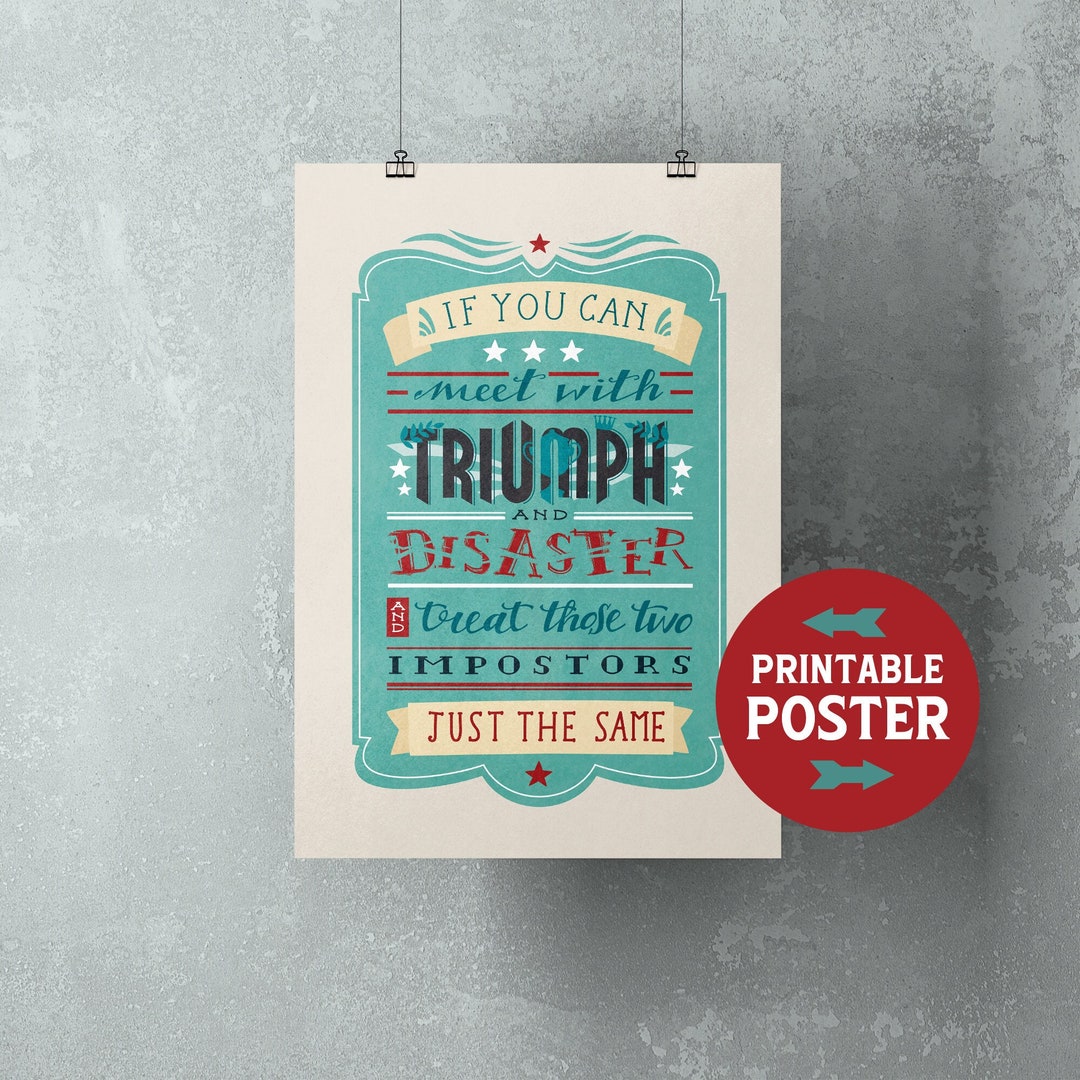 Rudyard Kipling, If Poem Digital Poster - Wimbledon - Etsy