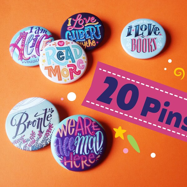 Literary Pins - Etsy