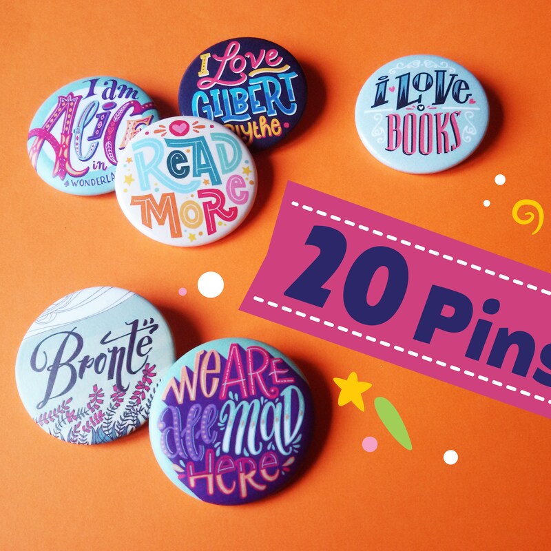 Literary Pins - Etsy
