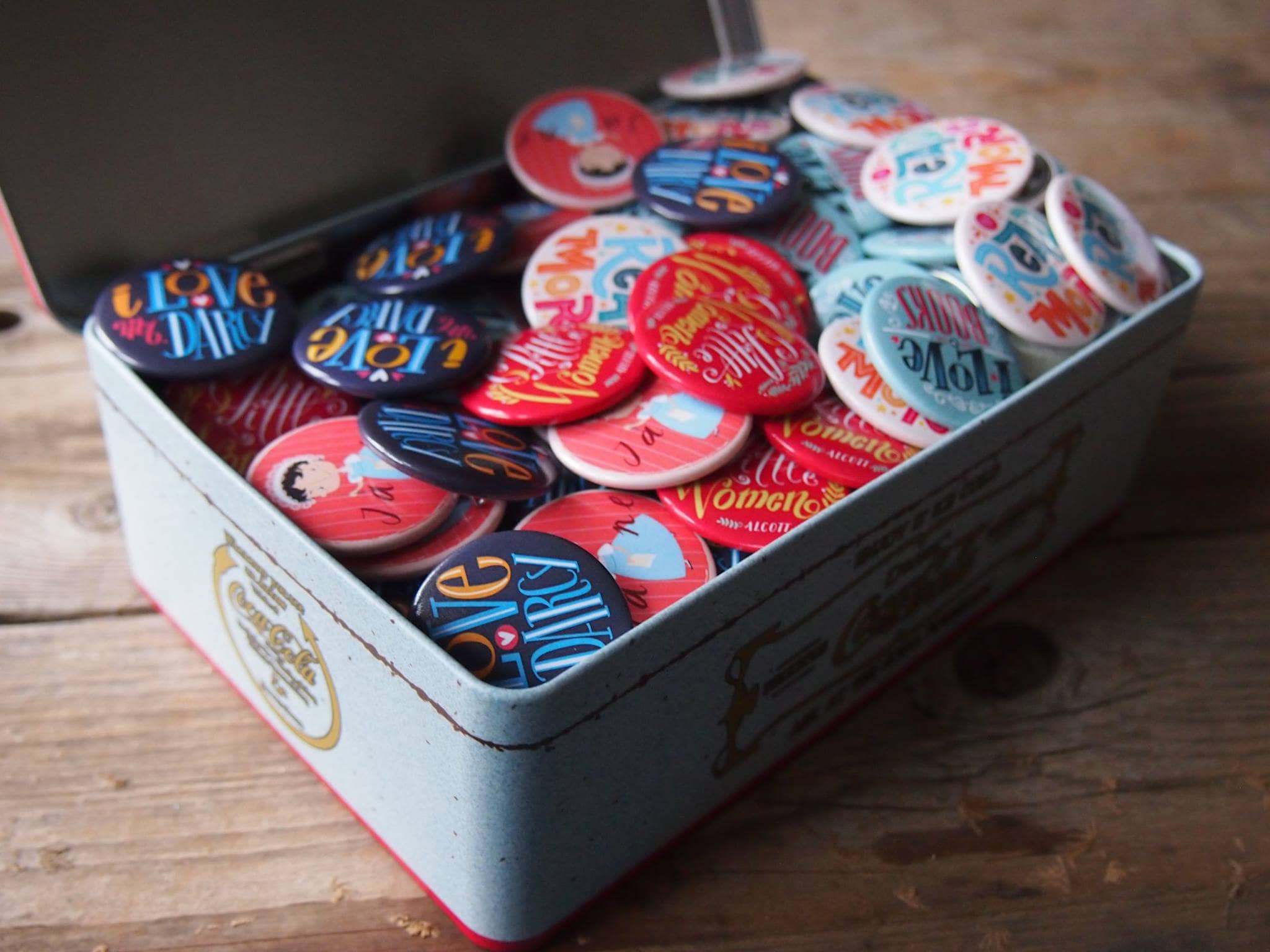 Set of ten pins choose your favourite. Literary buttons | Etsy