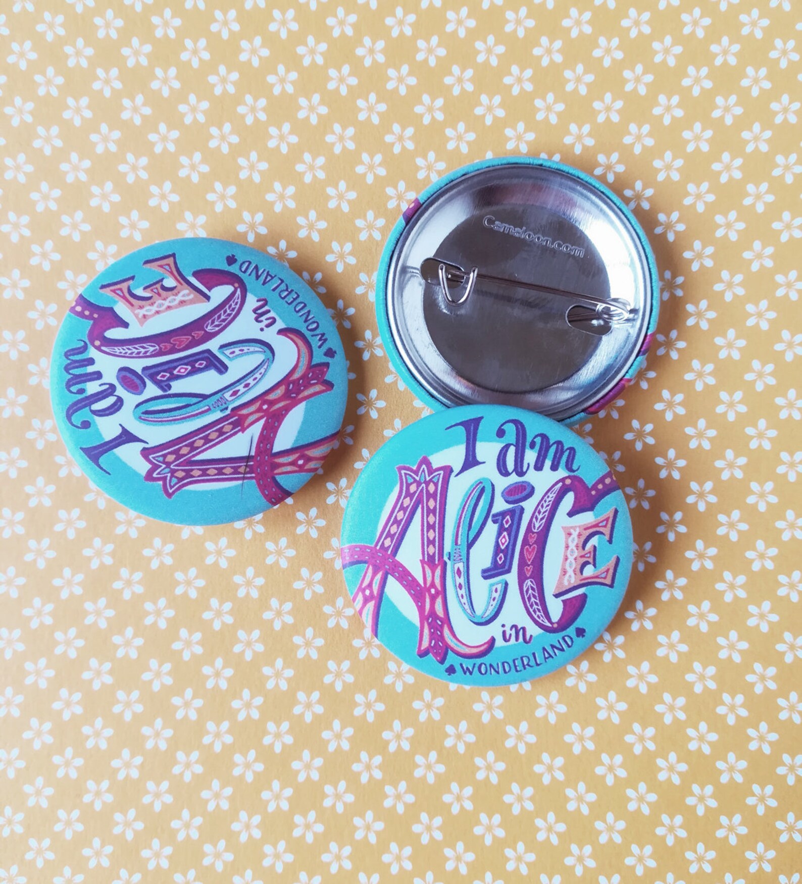 Alice in Wonderland Pins Set of Three: I Am Alice I Am the - Etsy