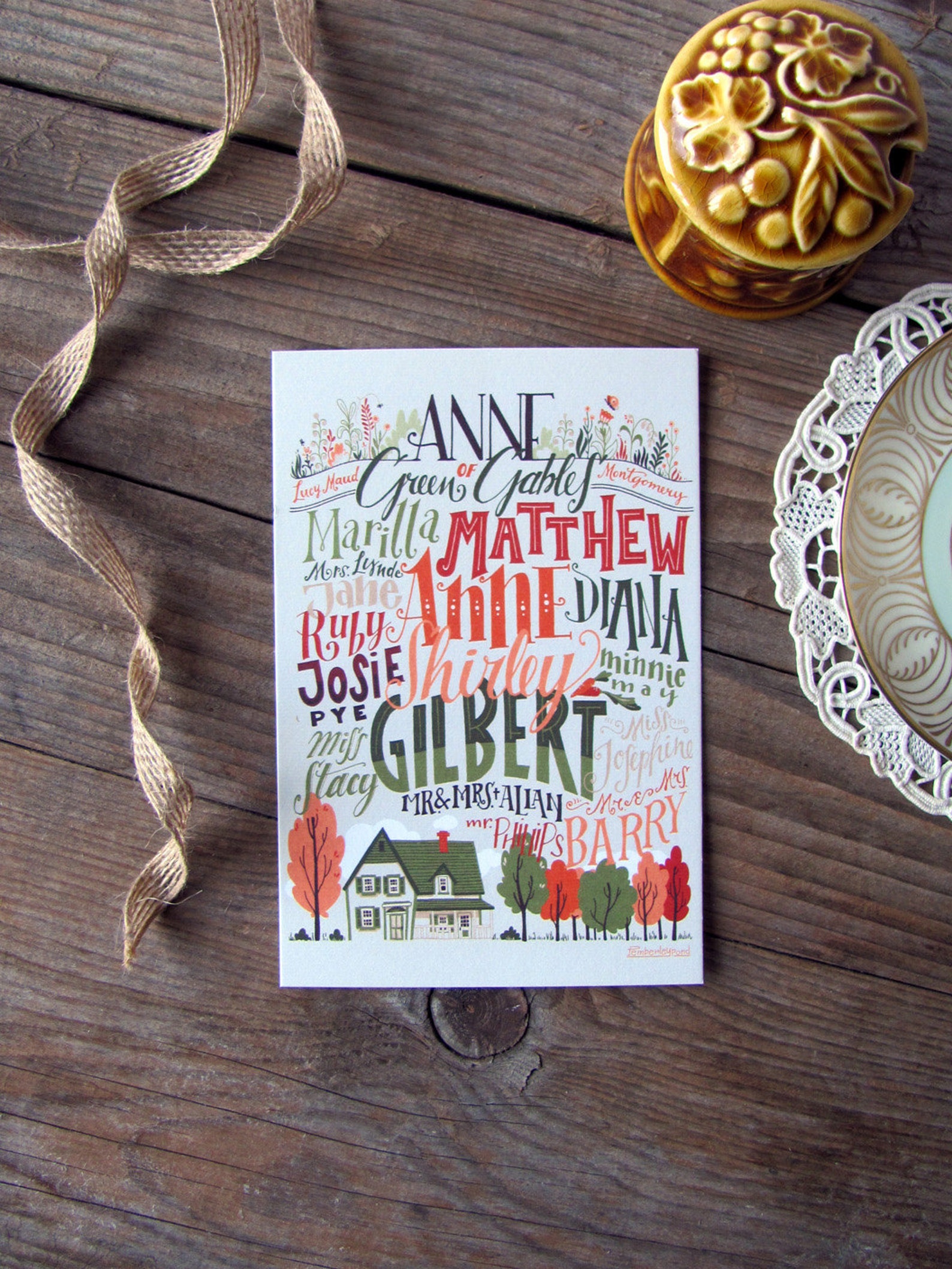 3 Anne of Green Gables Cards Illustrated Cards With Matching - Etsy