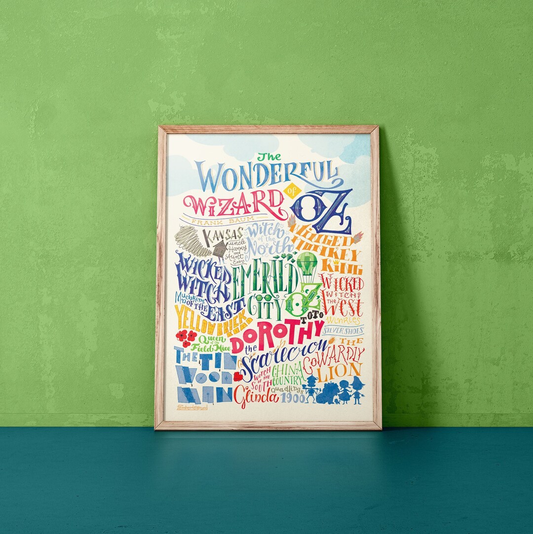 The Wonderful Wizard of Oz Poster in Handlettering: Characters and ...