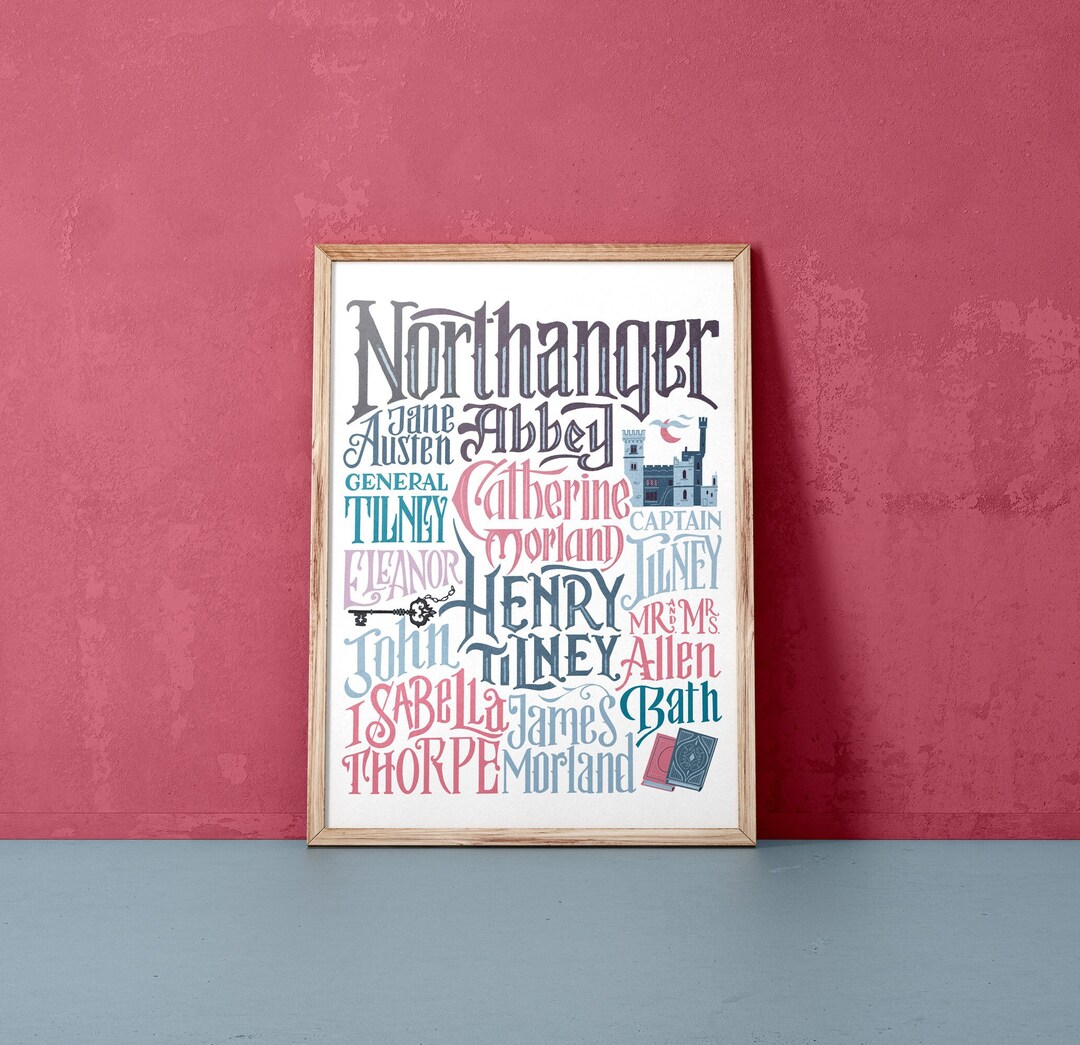 Northanger Abbey Poster, Characters and Places (12,60 X 18,10) From the ...