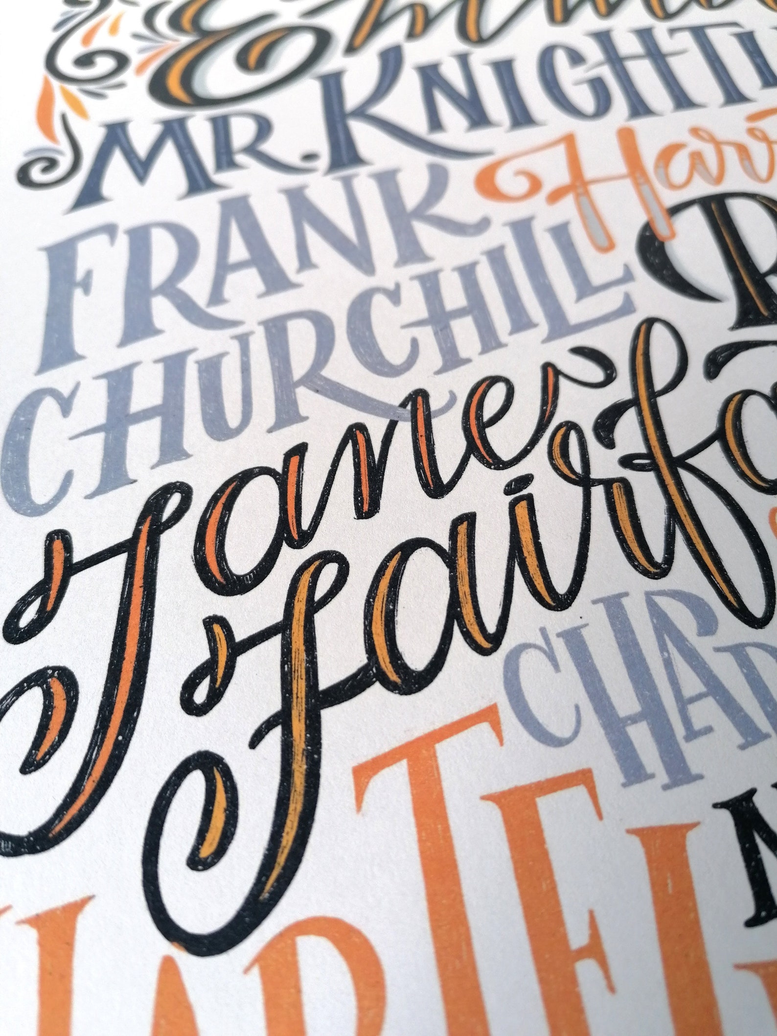 Jane Austen Emma poster in hand lettering characters and | Etsy