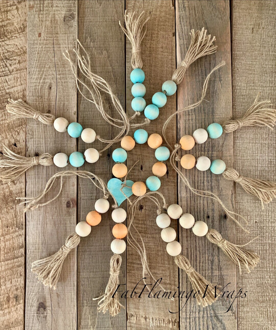 Wood Bead Tassel Set / Farmhouse Wood Tassel / Jute Tassel / Boho Wood ...