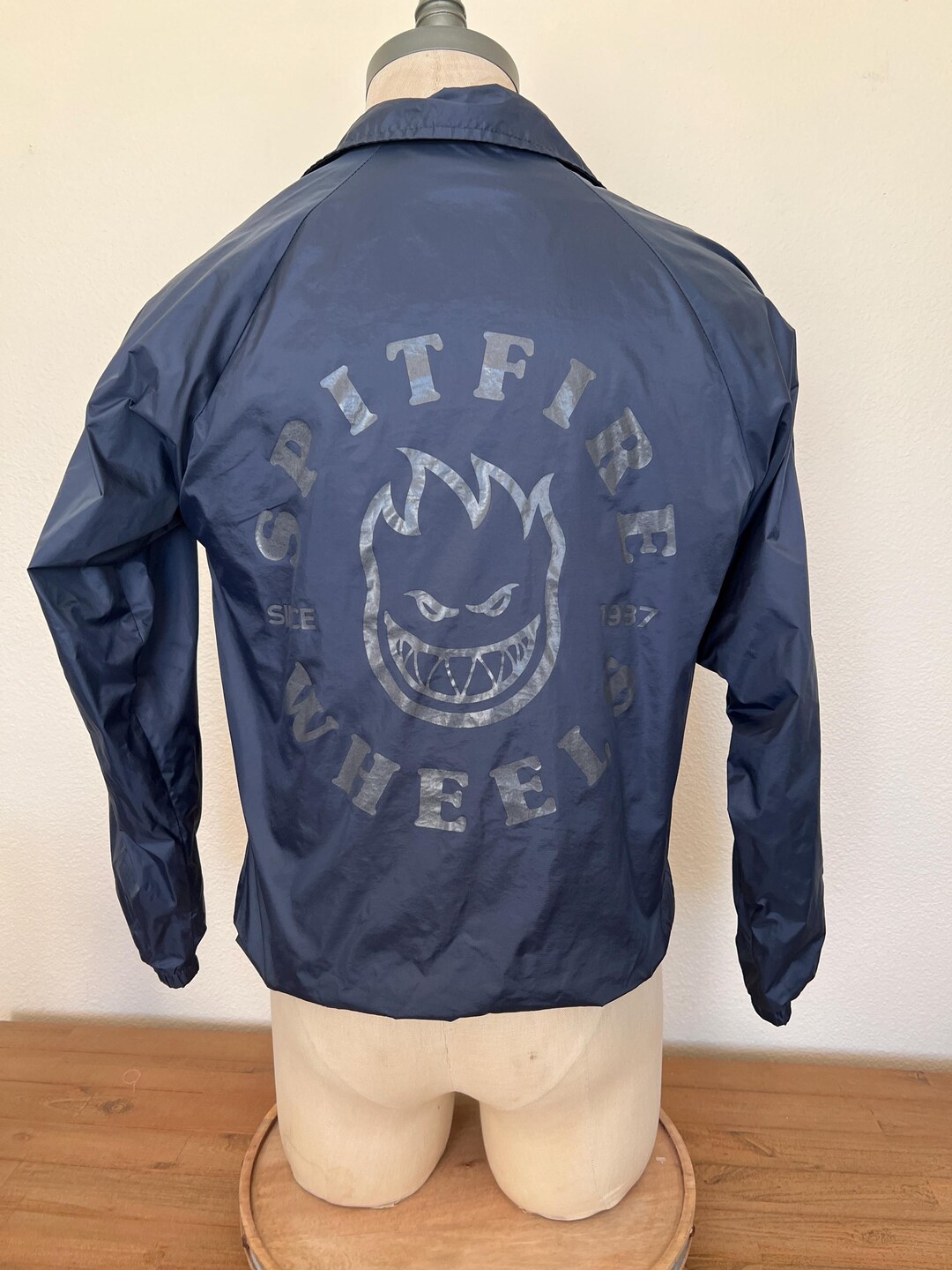 Retro Spitfire Wheels Jacket - Dark Navy - Lightweight - Windbreaker ...