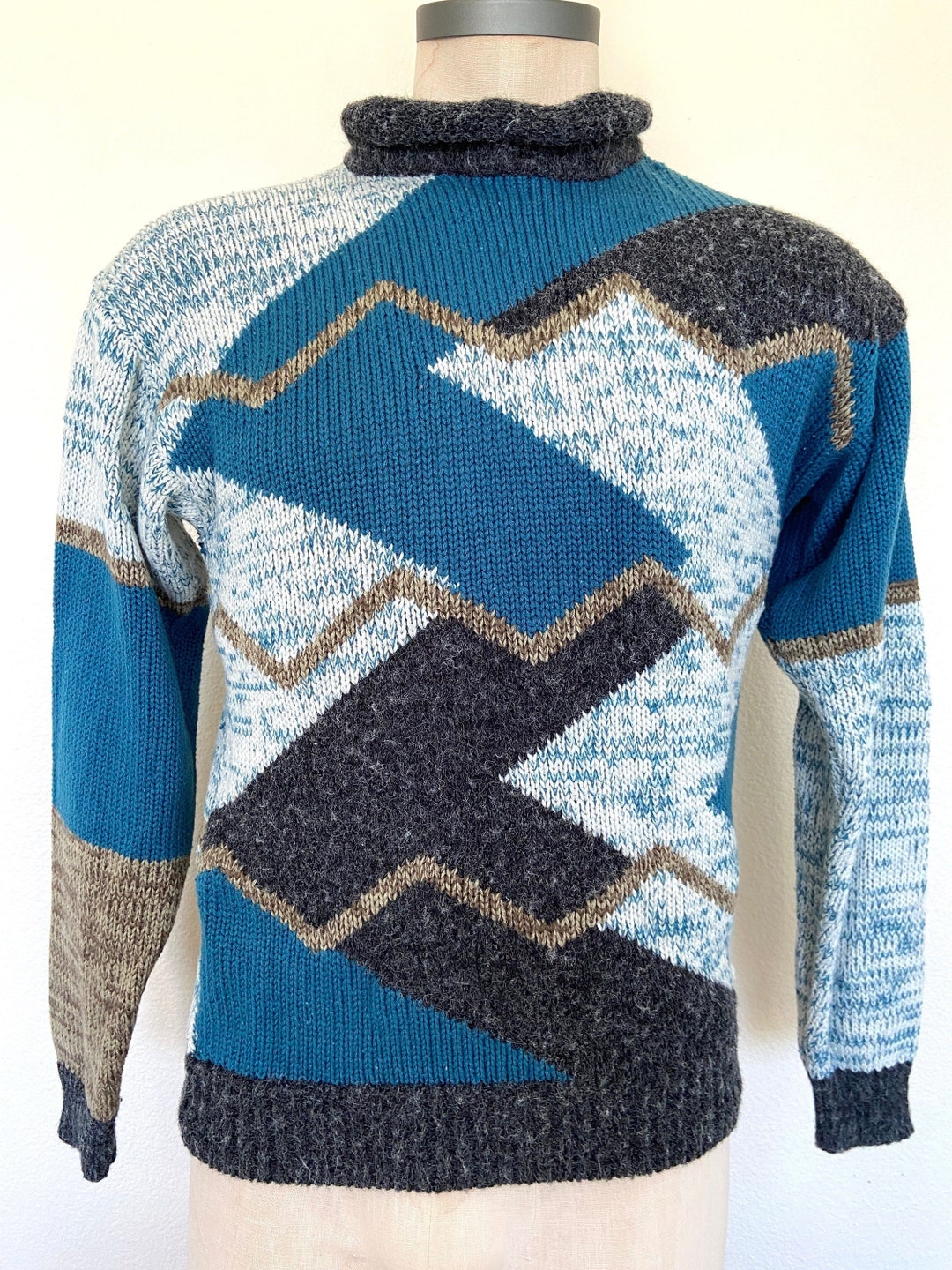 80's Pullover Mens Abstract Sweater - Concept Clothing Company - Size ...