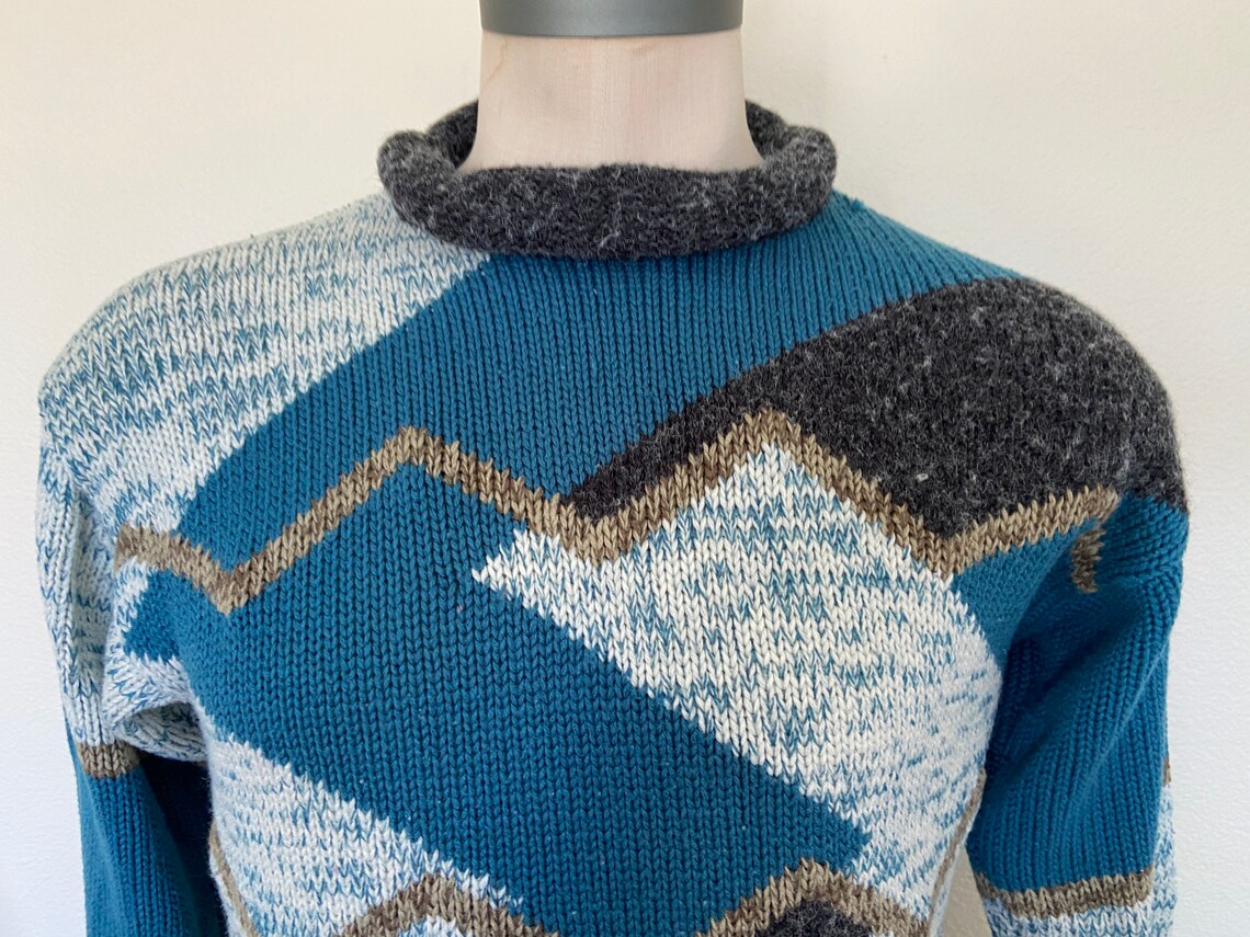 80's Pullover Mens Abstract Sweater - Concept Clothing Company - Size ...