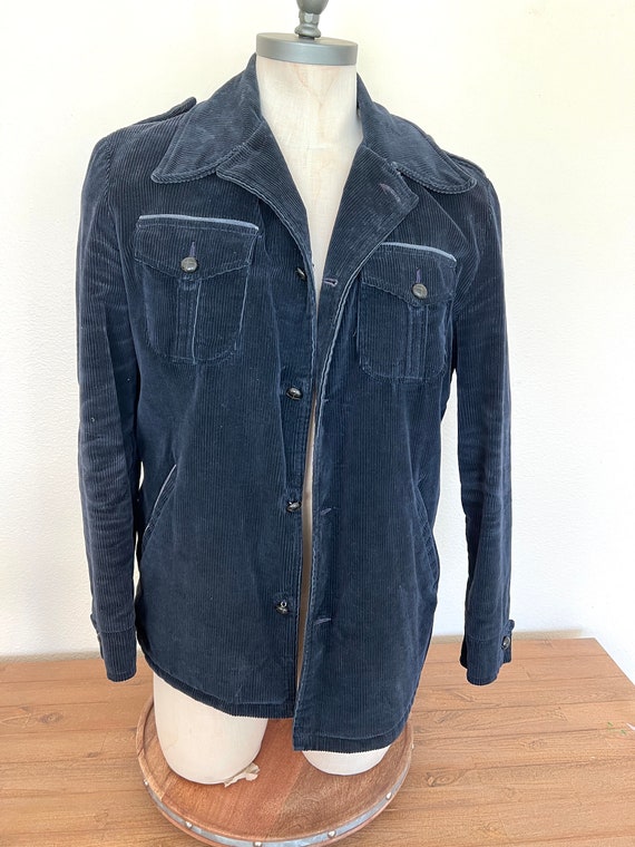 80's Corduroy Navy Jacket - JCPenney - Size Large - Gem