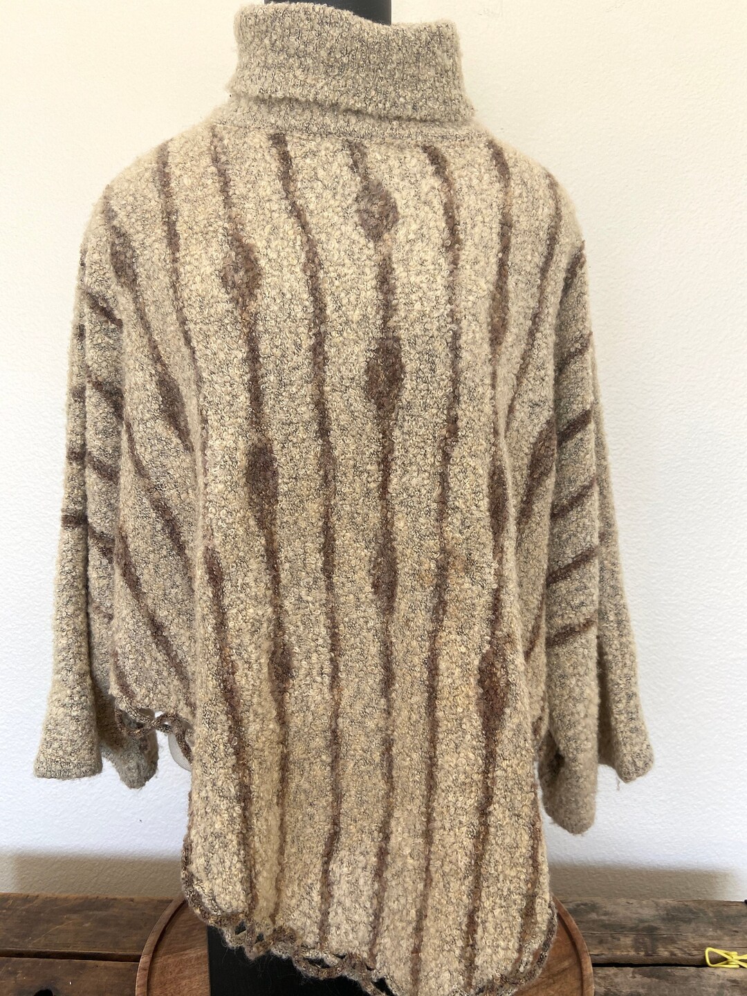Unique Poncho With Sleeves - Wool Blend - Browns & Beiges - Ann Maurice ...