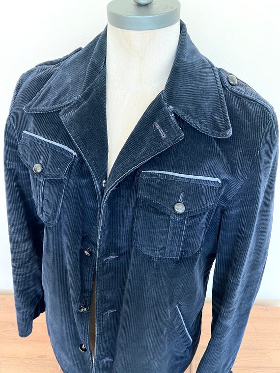80's Corduroy Navy Jacket - JCPenney - Size Large - Gem