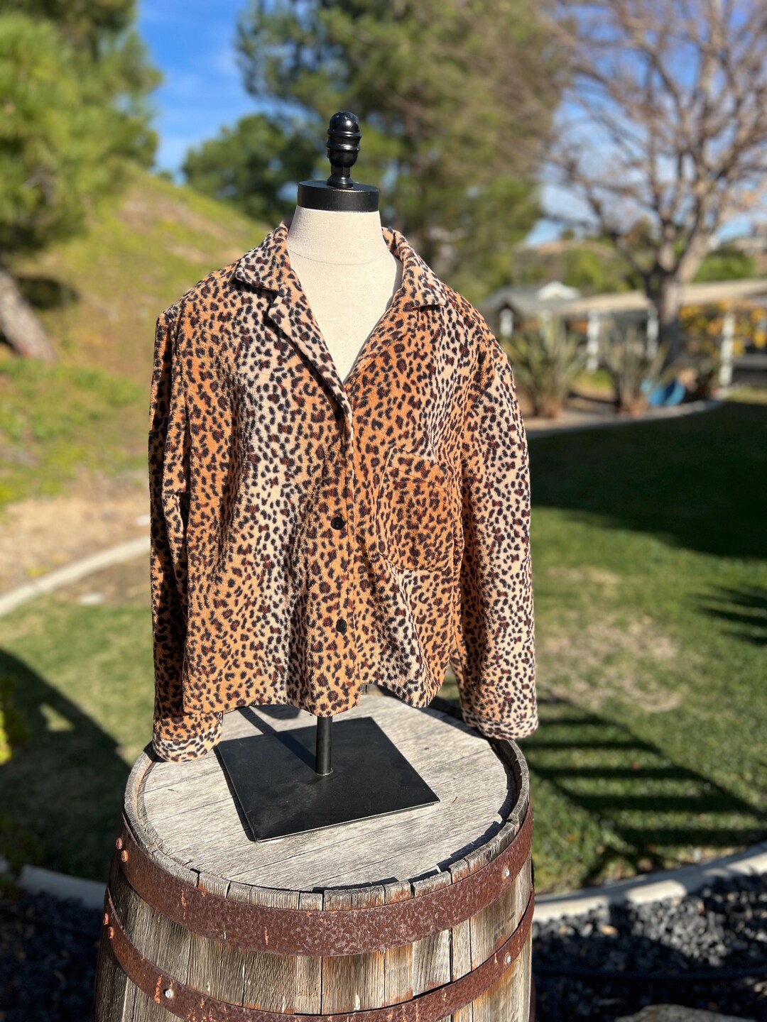 Retro Stan Herman - Animal Print Fleece Shirt/jacket - Size Large - Etsy