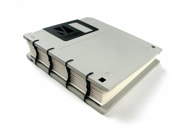 Recycled Floppy Disk Notebook, Gift for Geek, Nerd, Office Gift, 90's ...