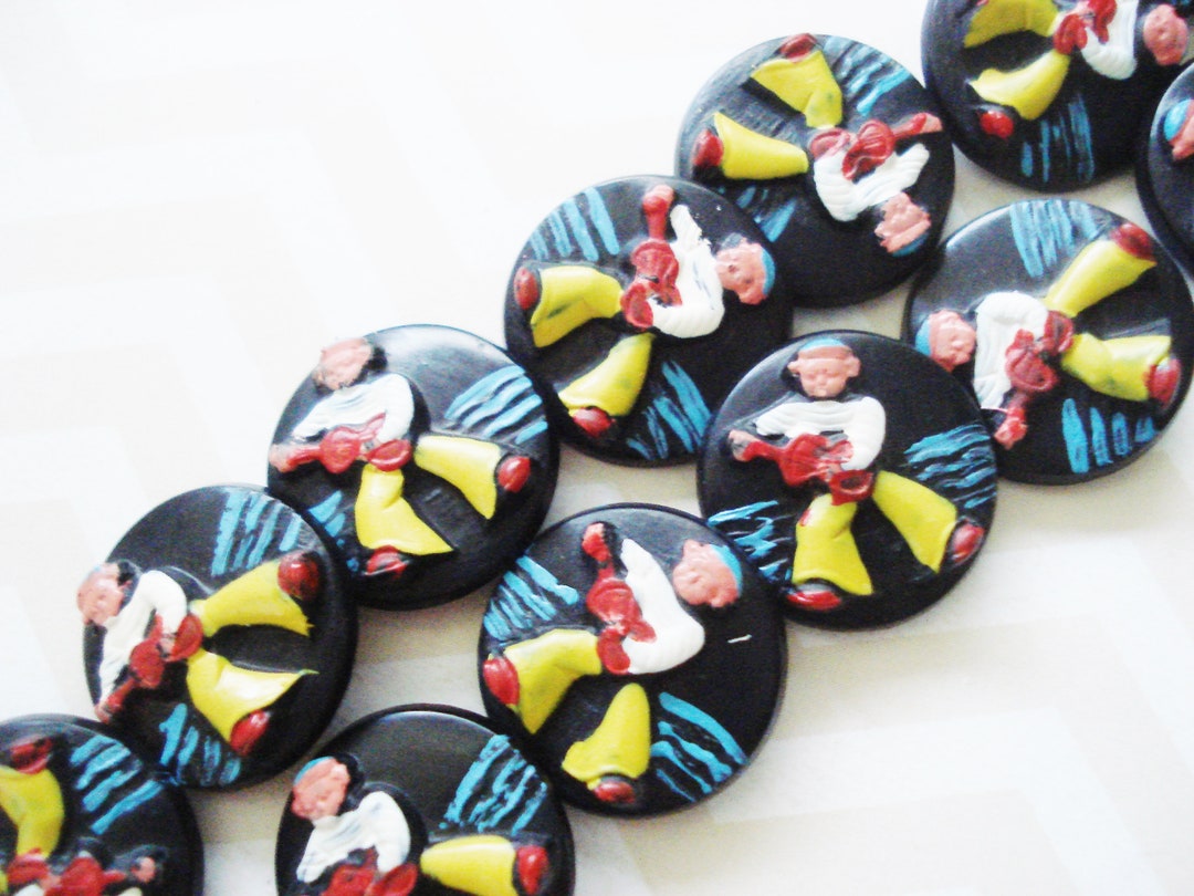 Art Deco Sailor Buttons - 8 Italian Sailor Buttons - Unique Nautical ...