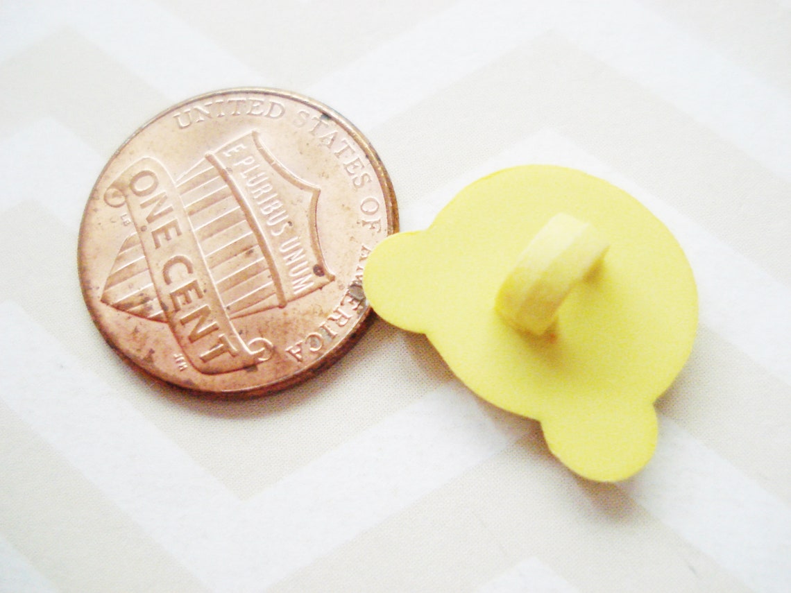 Childrens Button Set 3 Vintage Kitty Cat Buttons Yellow | Etsy