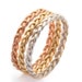 14K Stacking Rings, 3 Rings Set, Braided Gold Rings, Tri Color Gold ...