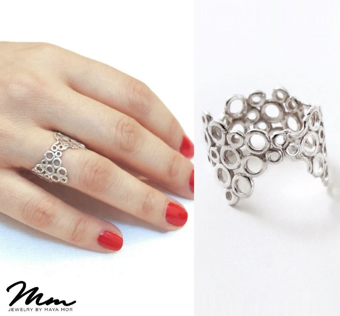 14k Gold Beehive Ring Unique Wedding Ring Honeycomb Ring - Etsy