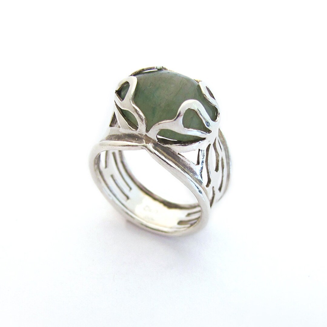 Green Aventurine Gemstone Ring, Green Gemstone Ring, Alternative Ring ...