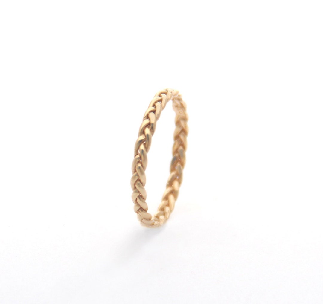 Braided Gold Wedding Band 14k White/rose/yellow Gold Wedding - Etsy