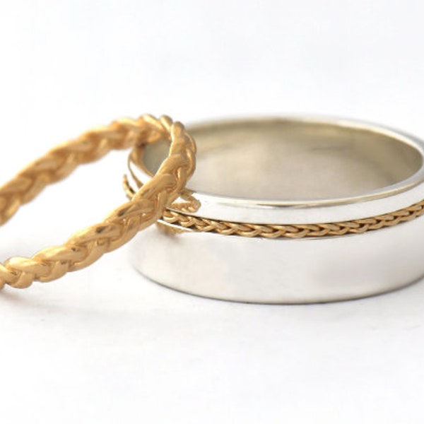 His and Hers Wedding Bands - Etsy