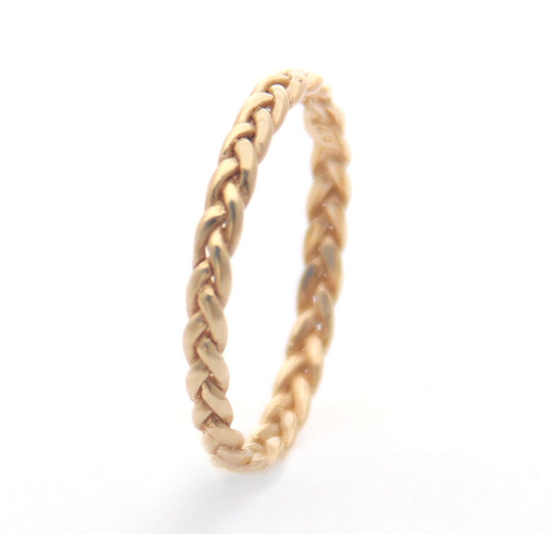 Gold Braided Ring, Stacking Ring, Braid Ring, Dainty Band, Stacking ...
