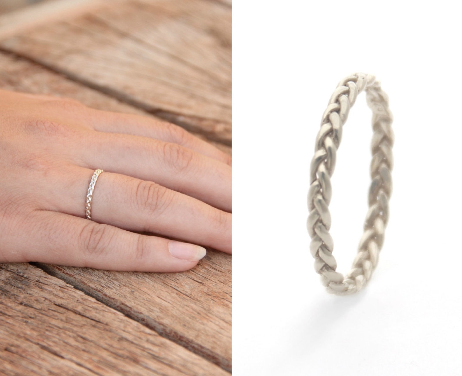 14K White Gold Rings Set Mother Daughter Rings Hers And Hers | Etsy