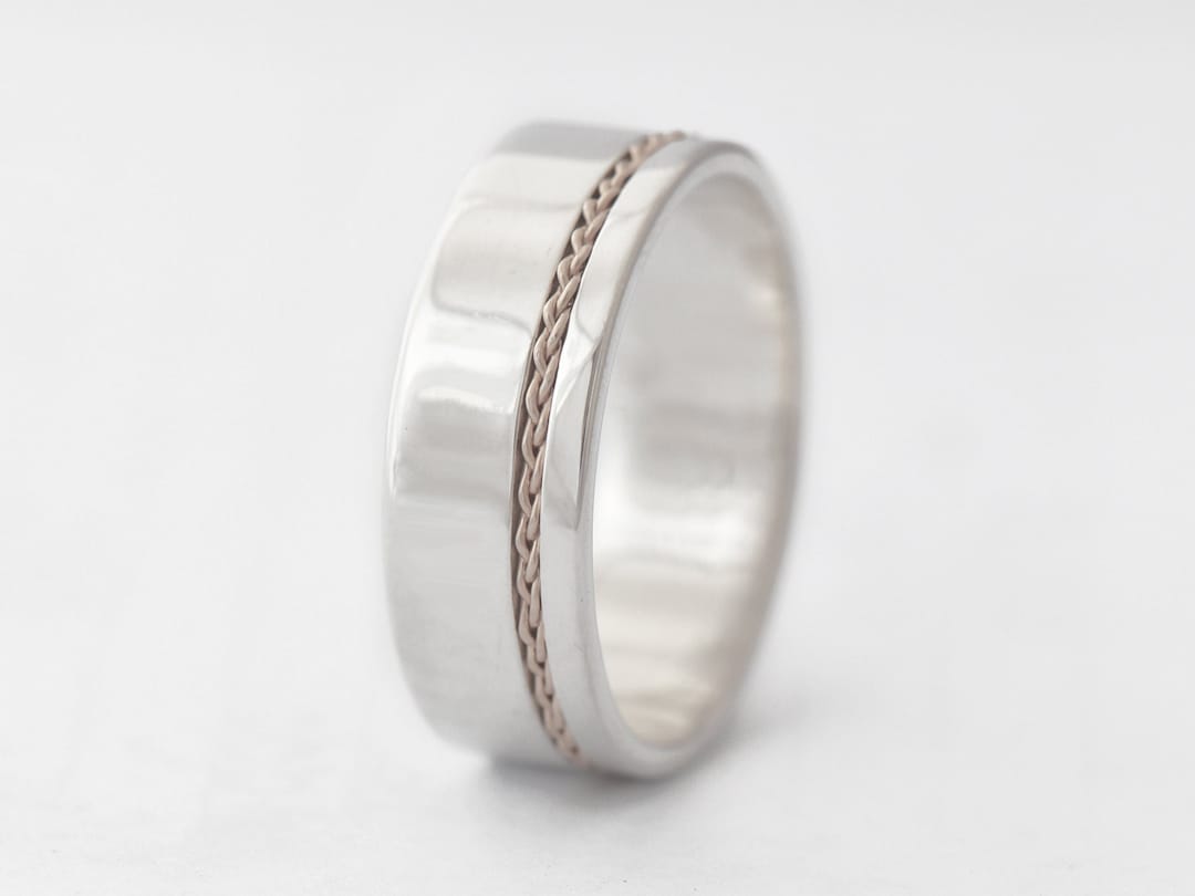 Sliver Wedding Band for Men, Braided Wedding Band, Celtic Wedding Band ...