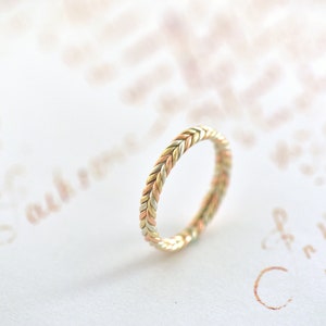 Trinity Wedding Ring, Unique Braided Wedding Band, Tricolor Gold Ring ...