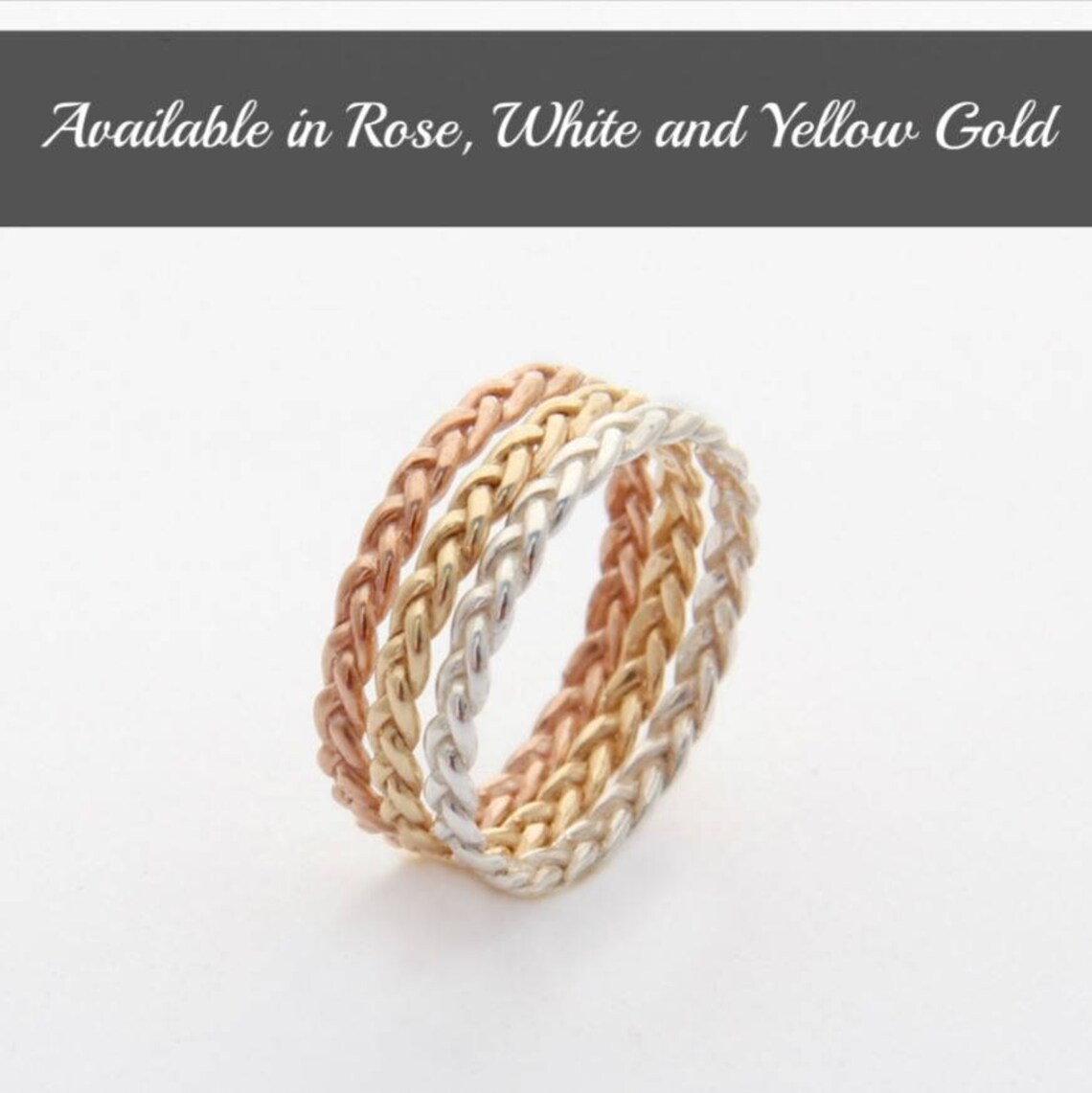 14K White Gold Rings Set Mother Daughter Rings Hers and Hers - Etsy