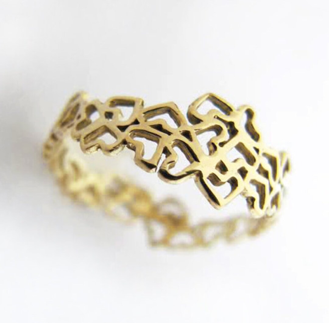 Gold Heart Promise Ring Commitment Ring Tiny Hearts Ring - Etsy