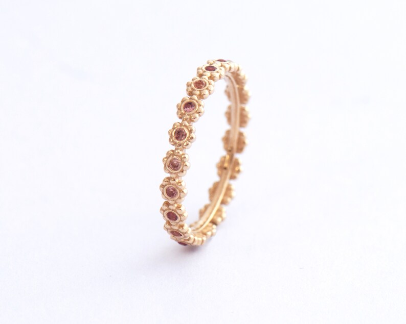 Small Diamonds Ring Thin Gold Ring Unique Eternity Wedding - Etsy