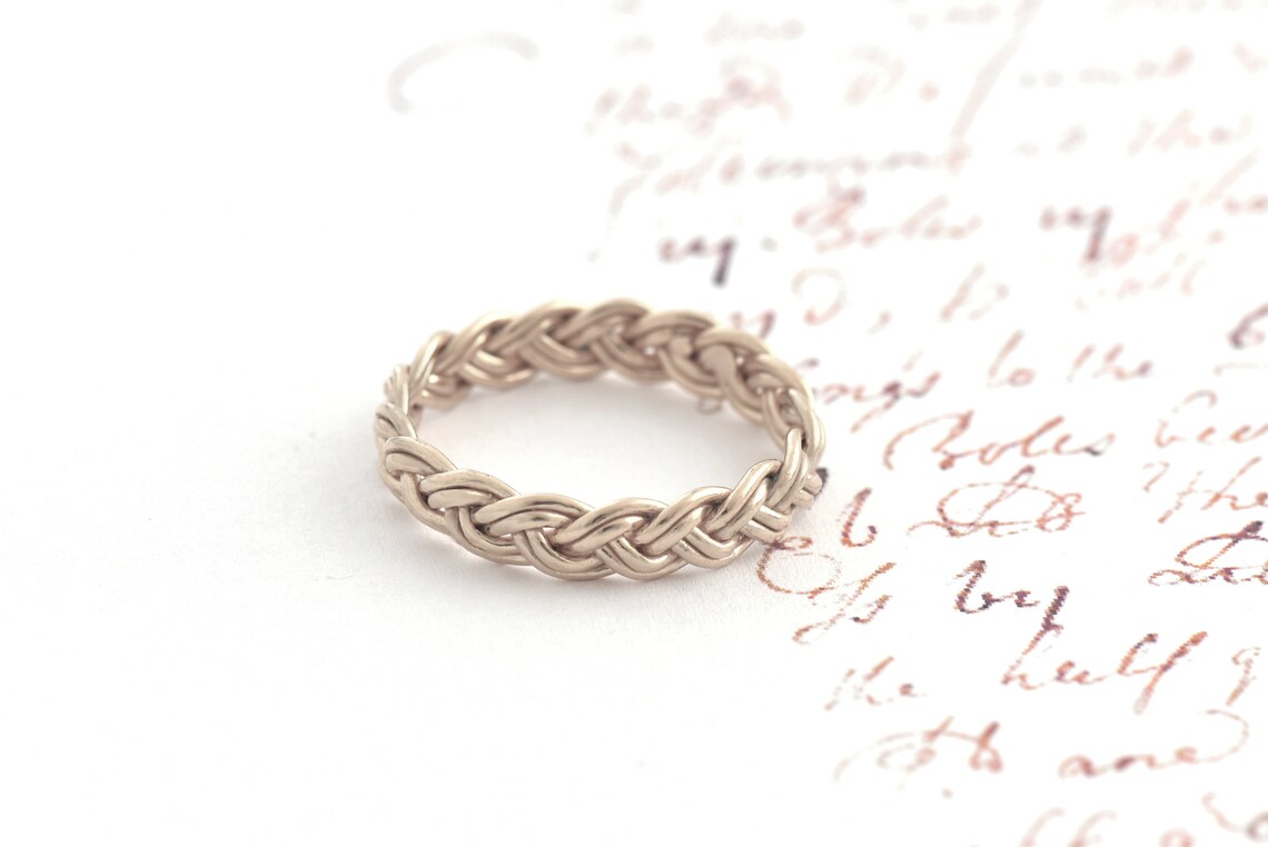 14K Solid Gold Braided Wedding Band Celtic Knot Wedding Band | Etsy