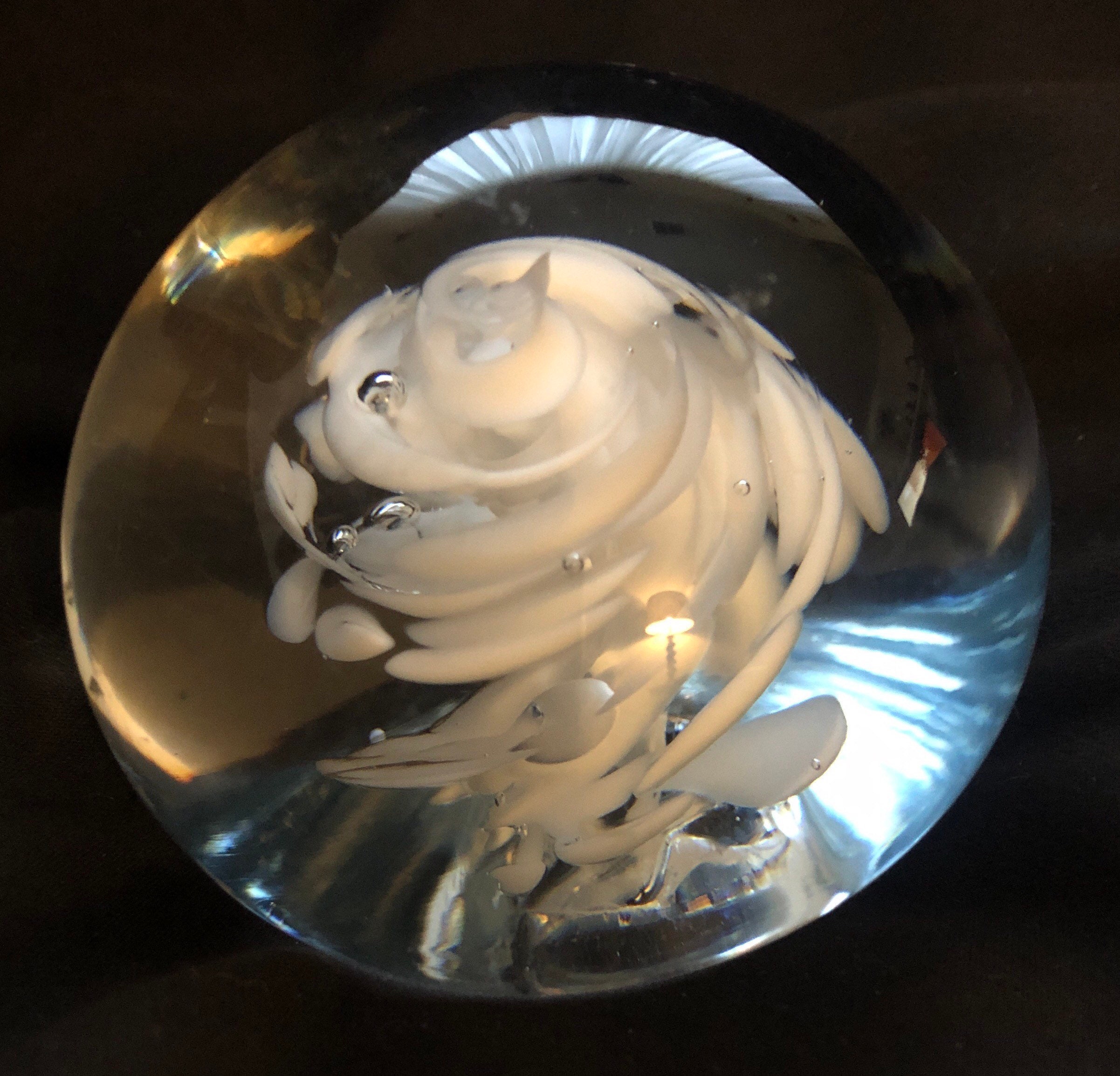 Clear Glass Paperweight With Rose - Etsy
