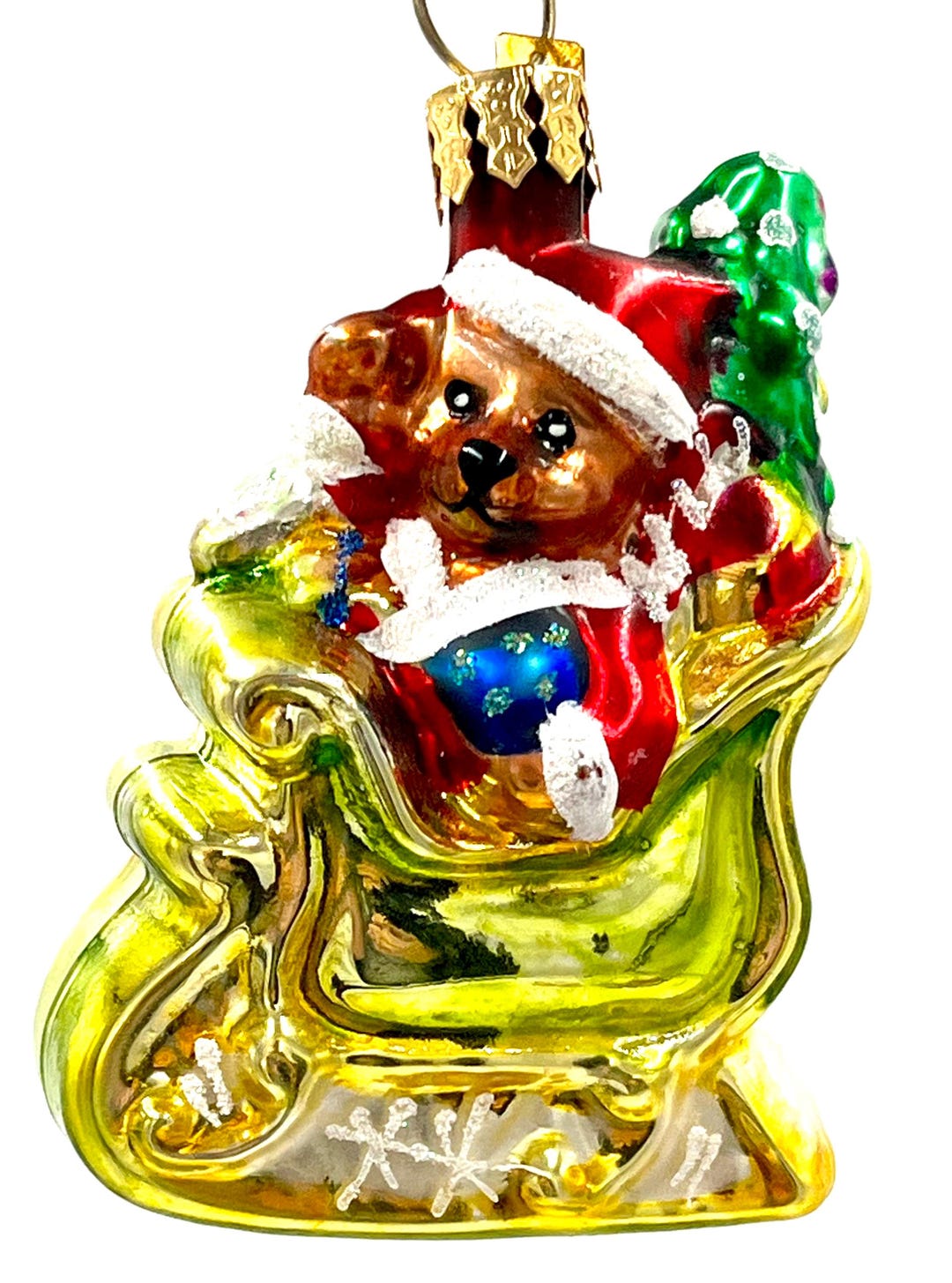 Christopher Radko Mini Sleigh With Teddy Bear & Toys Christmas ...