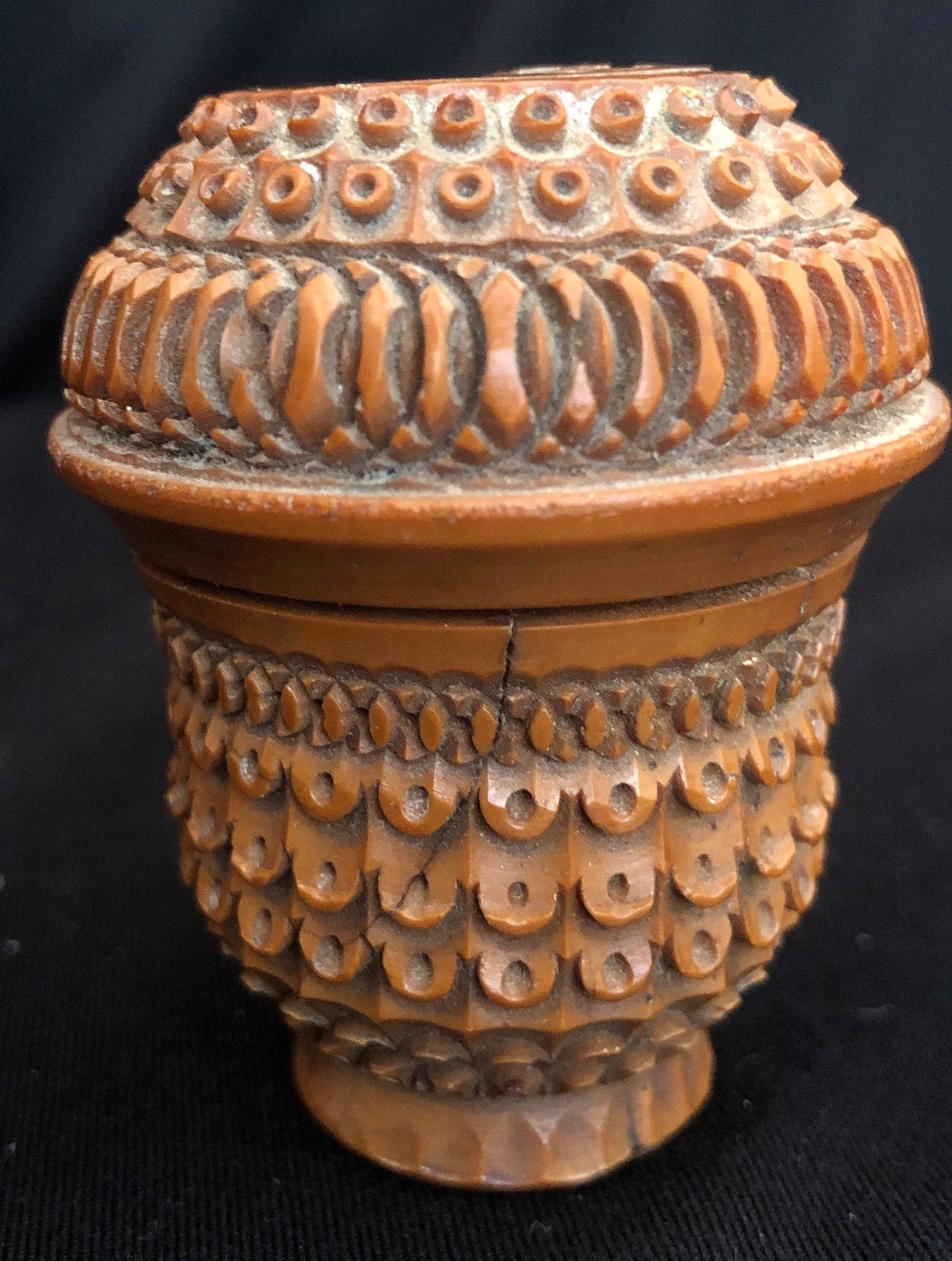 19th Century Carved Wood Coquilla Nut Pounce Pot or Spice Shaker - Etsy