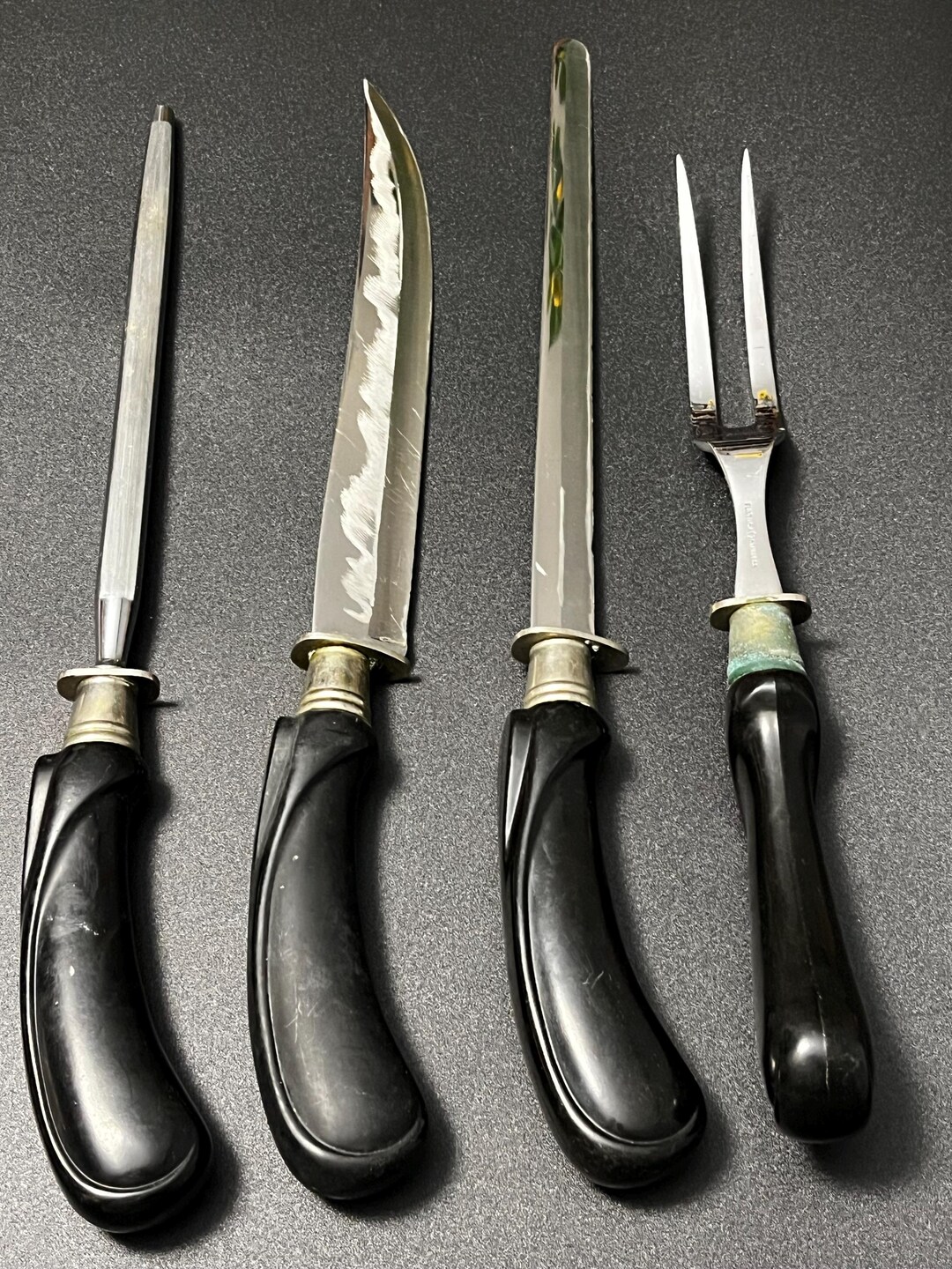 4 Pc ~ Vintage ~ Bakelite Handled ~ Flint Vanadium ~ Carving Set ~ 4 ...