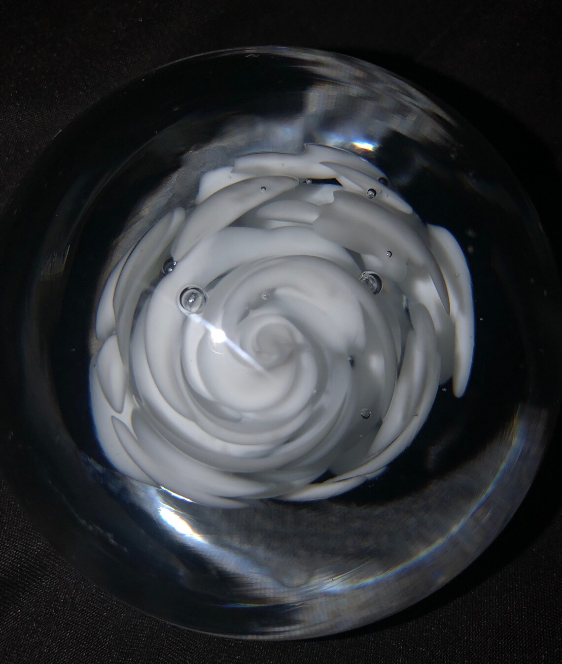 Clear Glass Paperweight with Rose | Etsy