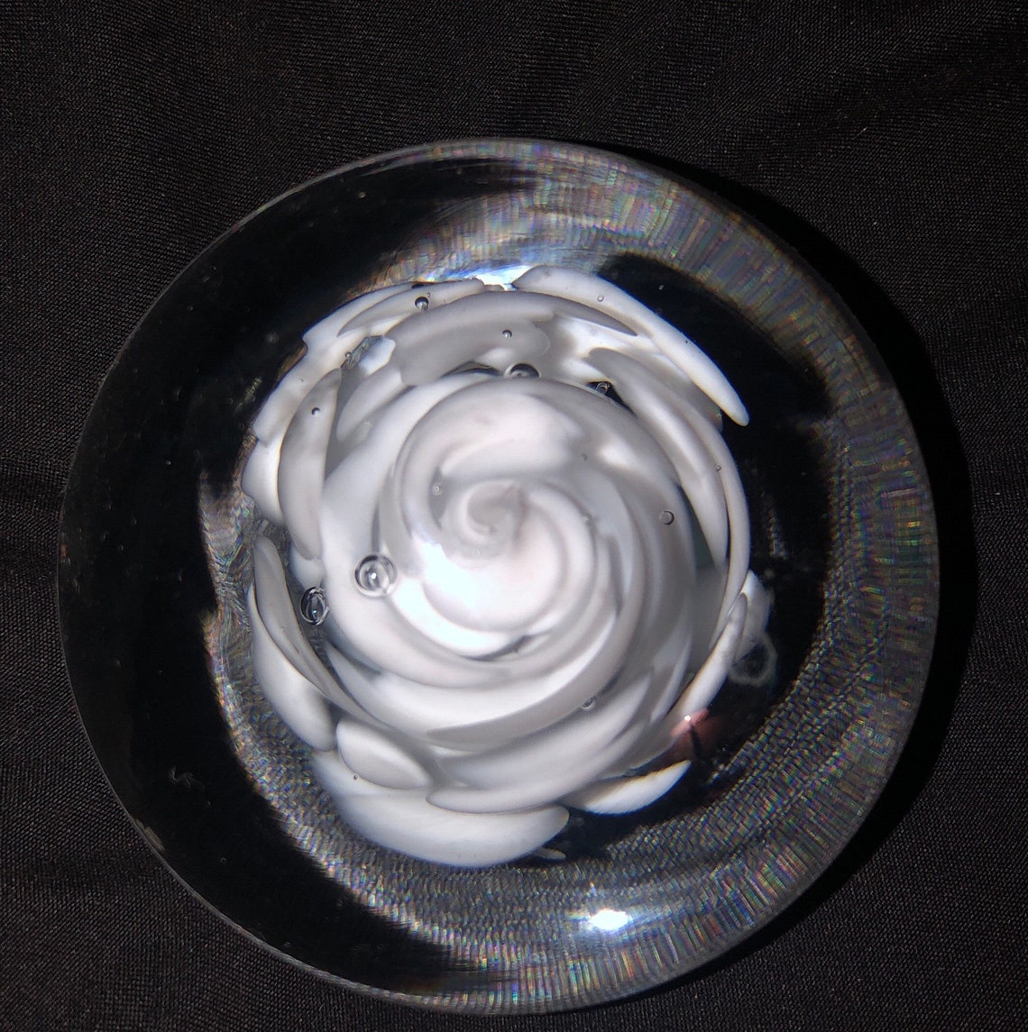 Clear Glass Paperweight With Rose - Etsy
