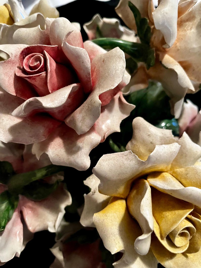 HUGE Vintage Capodimonte Roses Floral Italian Centerpiece - Etsy