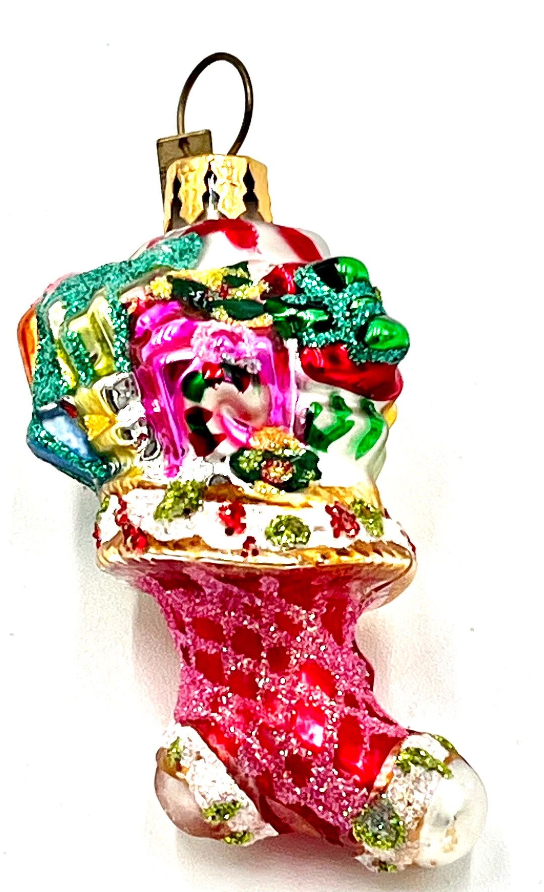 Christopher Radko Mini Pink Stocking Christmas Ornament - Etsy