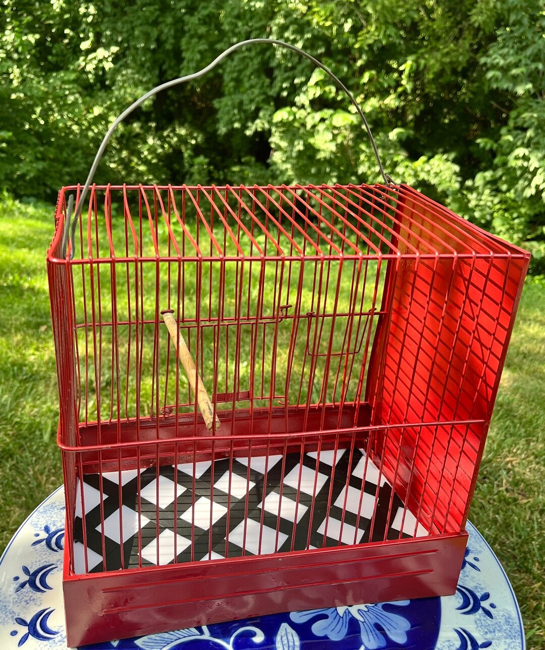 Vintage ~ Red ~ Bird Cage ~ Diorama Potential ~ 4th, Labor, Memorial ...