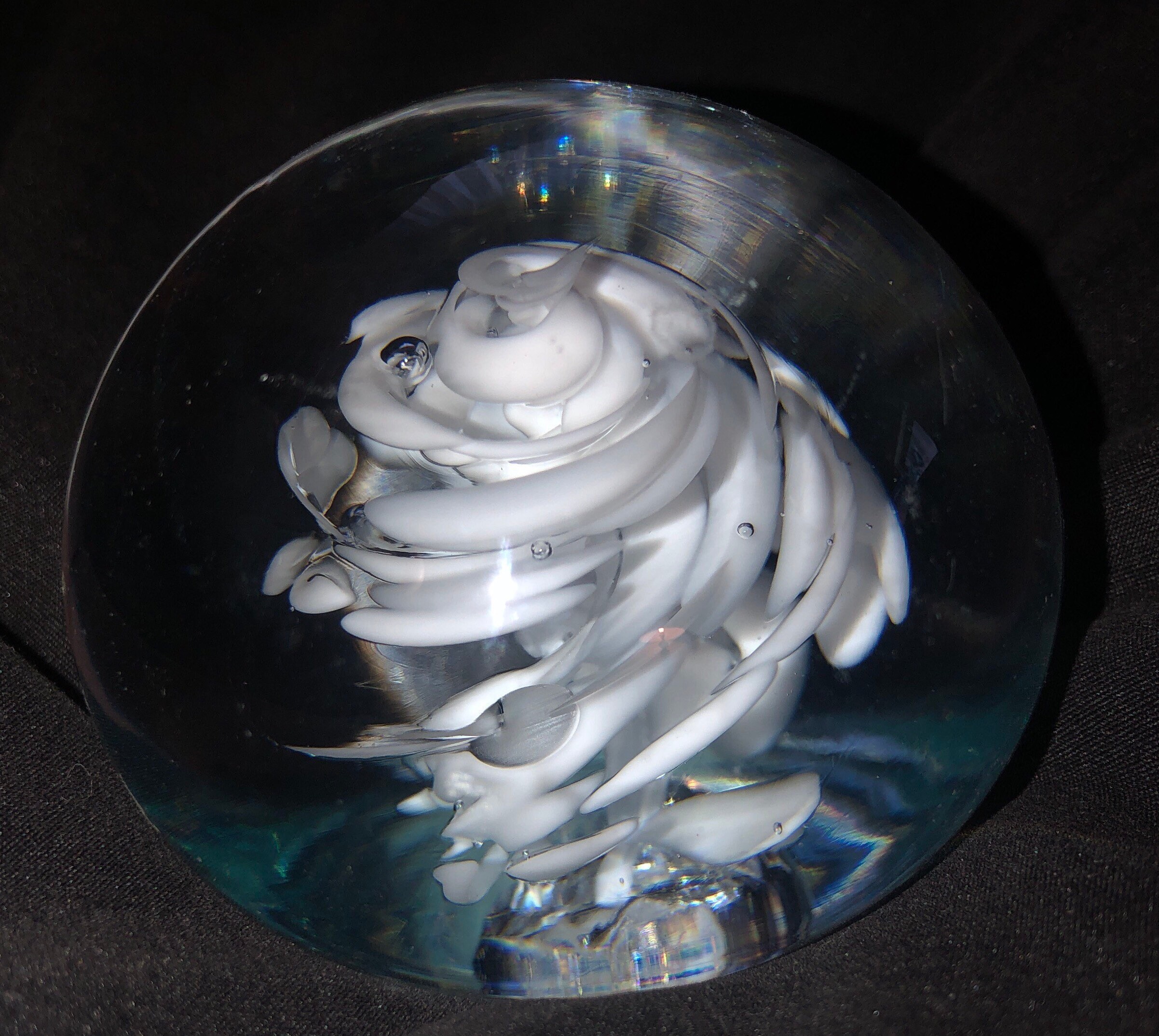 Clear Glass Paperweight With Rose - Etsy