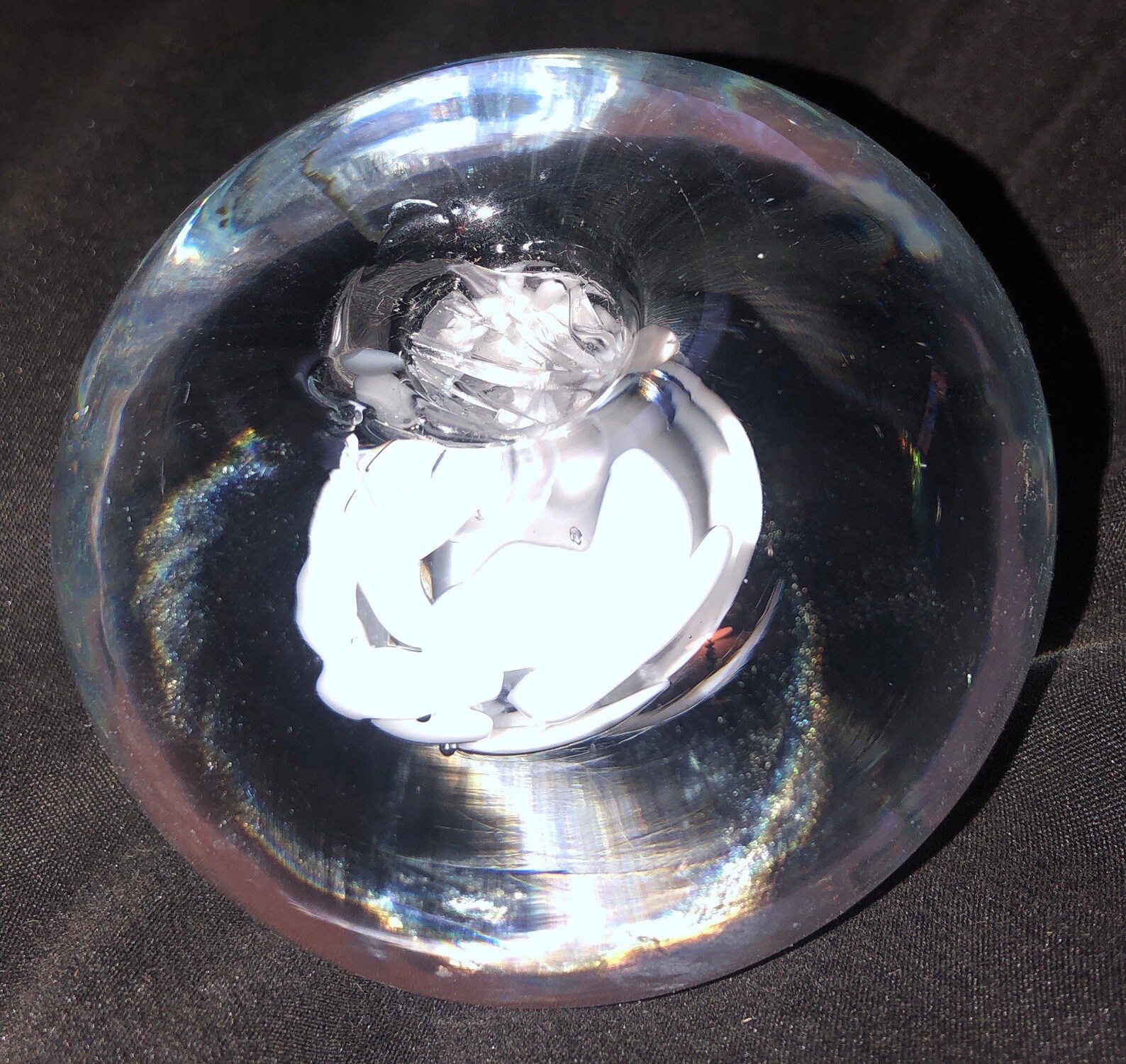Clear Glass Paperweight With Rose - Etsy