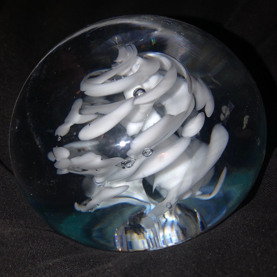 Clear Glass Paperweight With Rose - Etsy