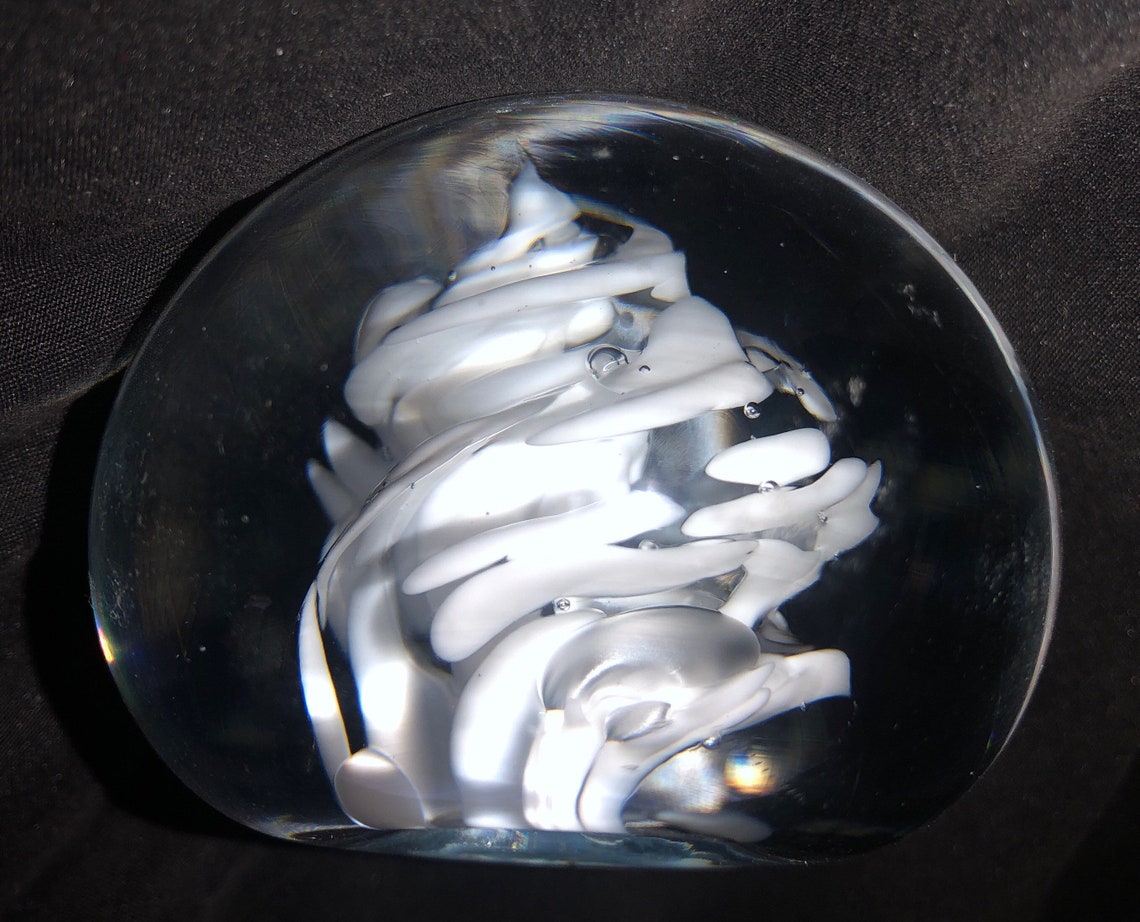 Clear Glass Paperweight With Rose - Etsy