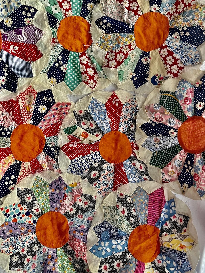 Dresden Plate Quilt Pieces ~ Crafting ~ Sewing ~ DIY ~ Set of 4 - Etsy