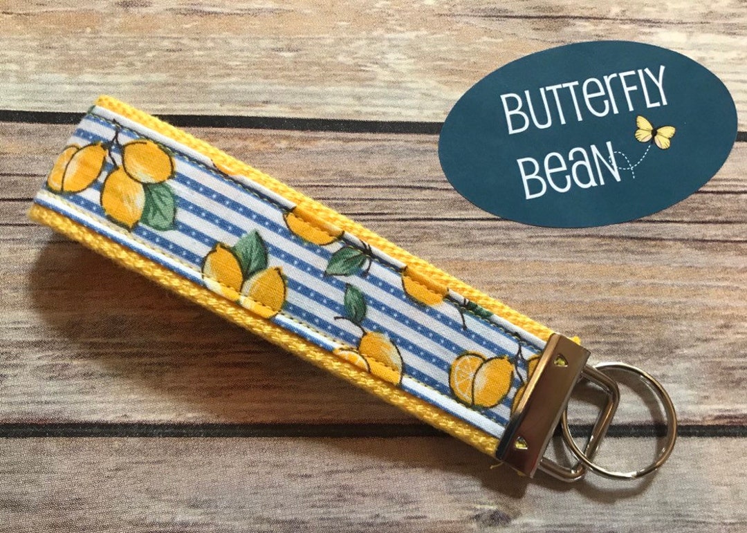 Fabric Key Fob Webbing and Fabric Key Fob Lemons Yellow - Etsy