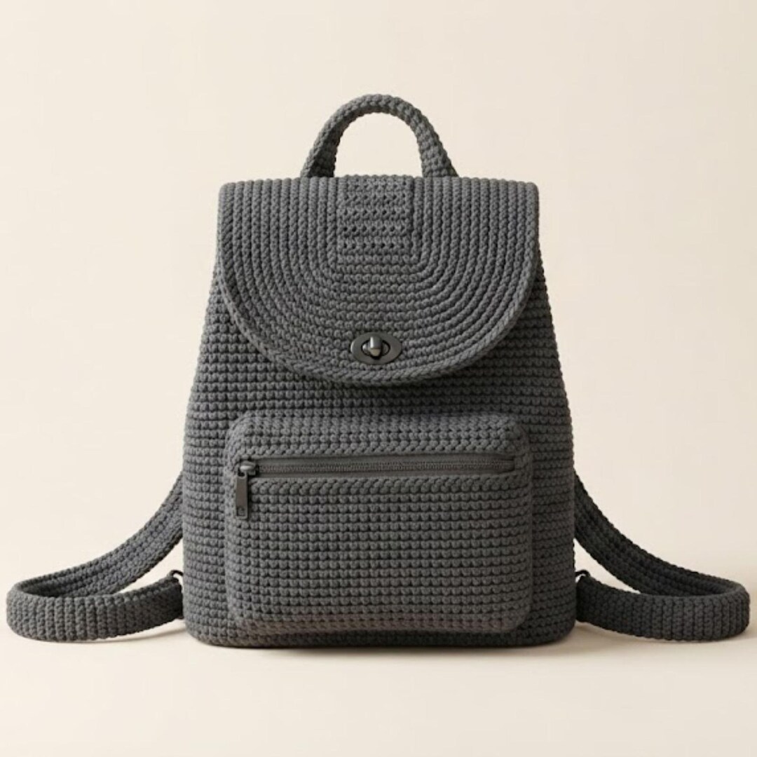 Modern Crochet Backpack Pattern, Structured Bag Tutorial, Intermediate ...